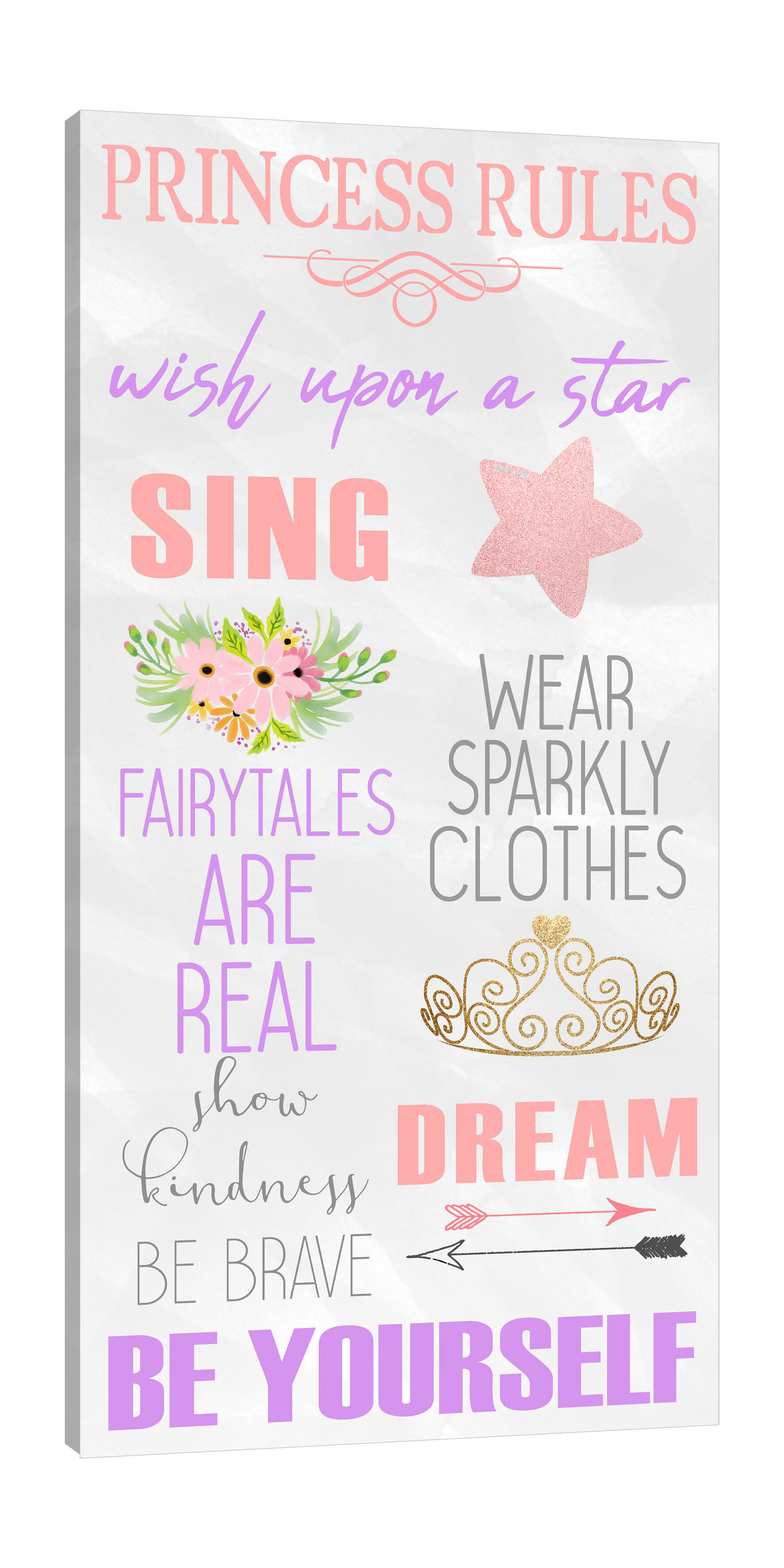 Trinx "Rules For Princesses 1" Gallery Wrapped Canvas By Kimberly Allen - Wayfair Canada